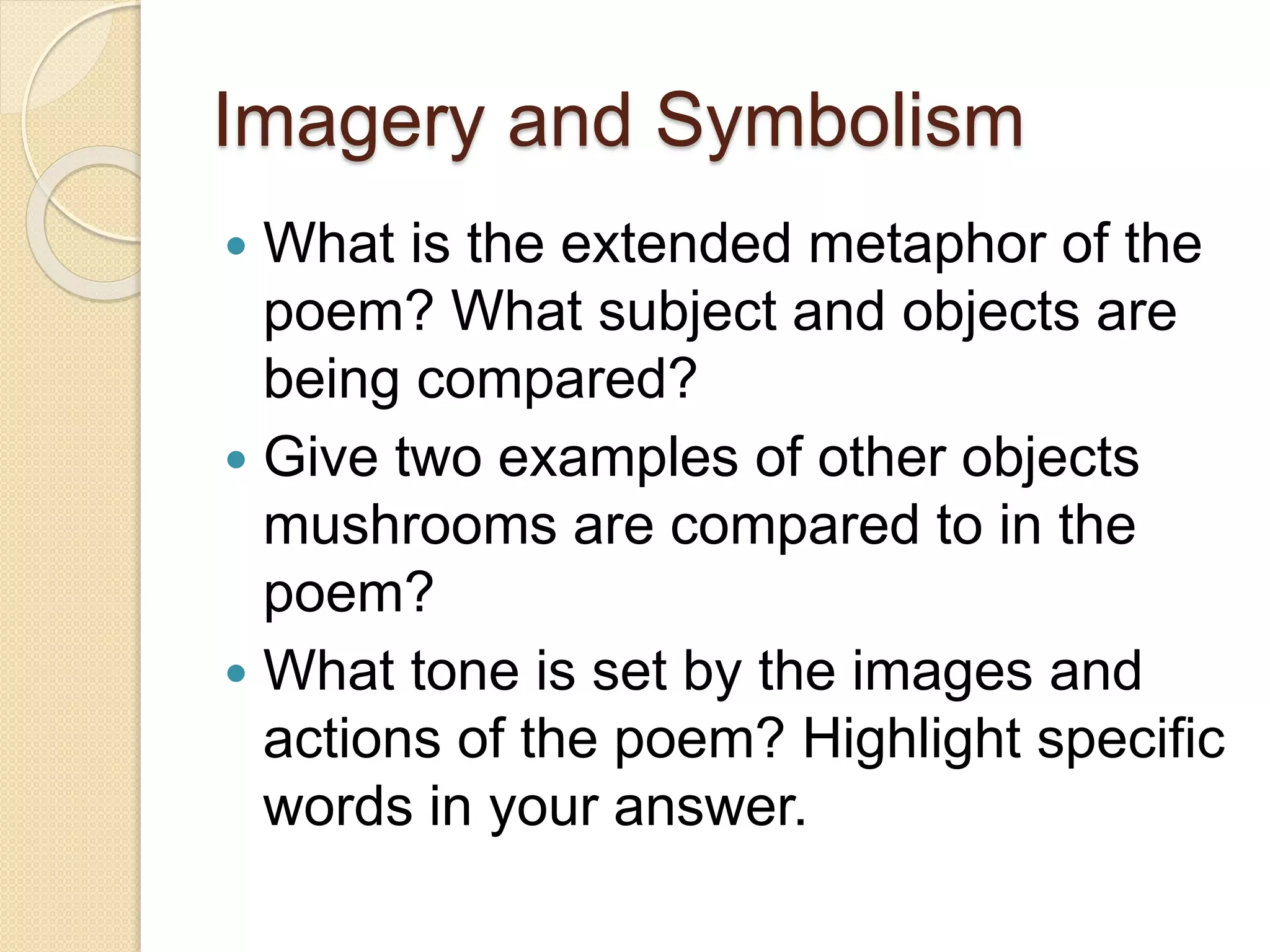 Mushrooms Sylvia Plath | PPT