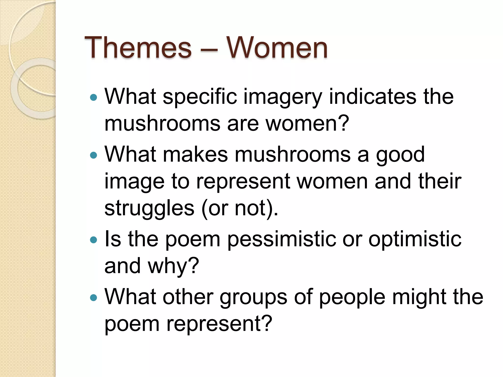 Mushrooms Sylvia Plath | PPTX