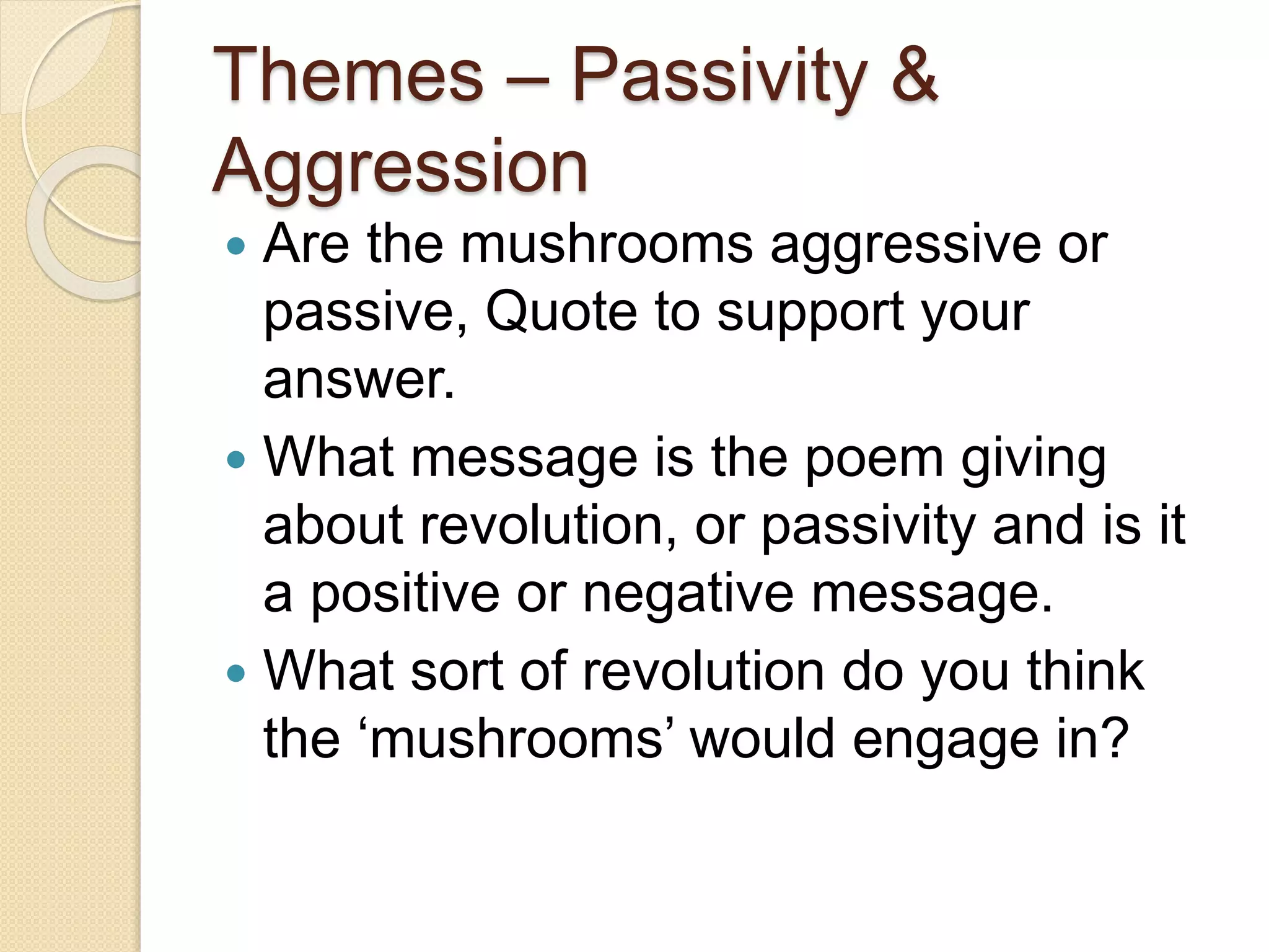 Mushrooms Sylvia Plath | PPTX