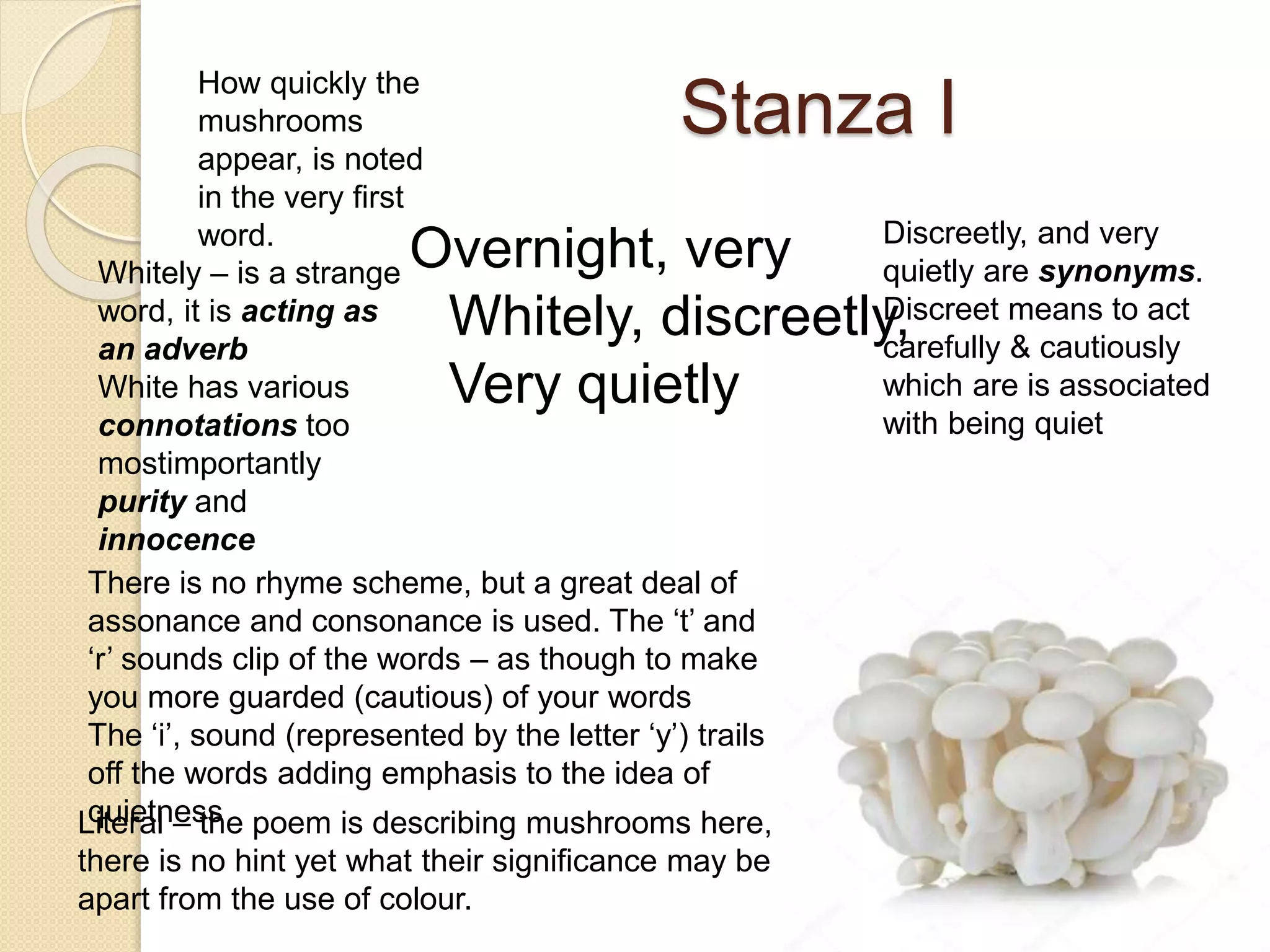 Mushrooms Sylvia Plath | PPTX