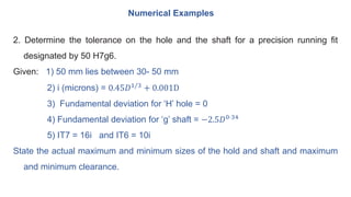 Limits, fits and tolerances | PPTX