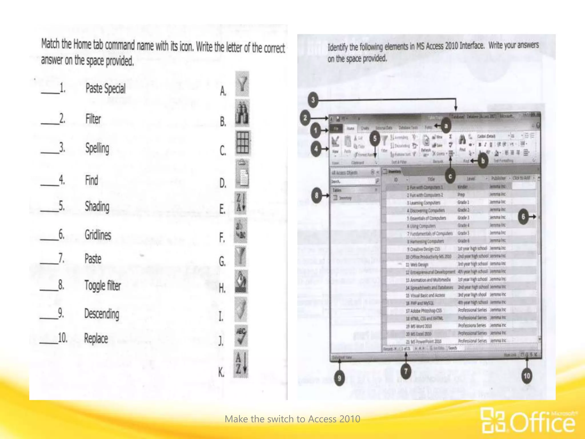 L3 ms access 2010 interface | PPTX