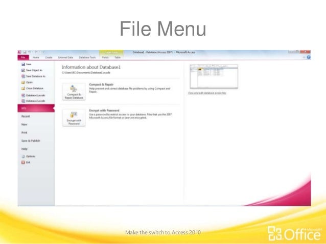L3 ms access 2010 interface