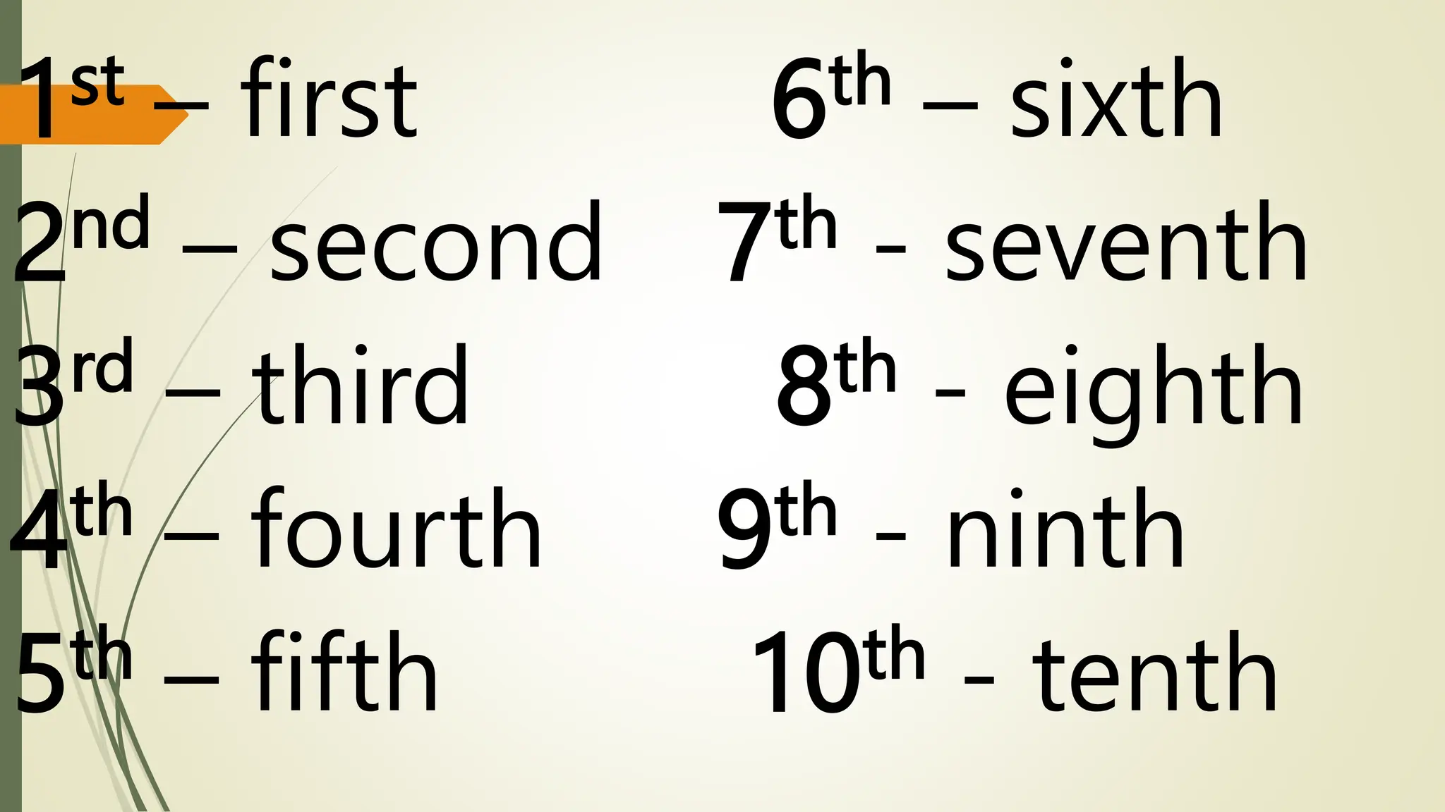 L3_Ordinal Numbers from first to tenth.pptx | Christianity | Religion ...