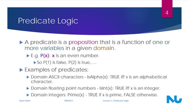 Discrete Mathematics: Lecture 2 - Predicate Logic | PDF