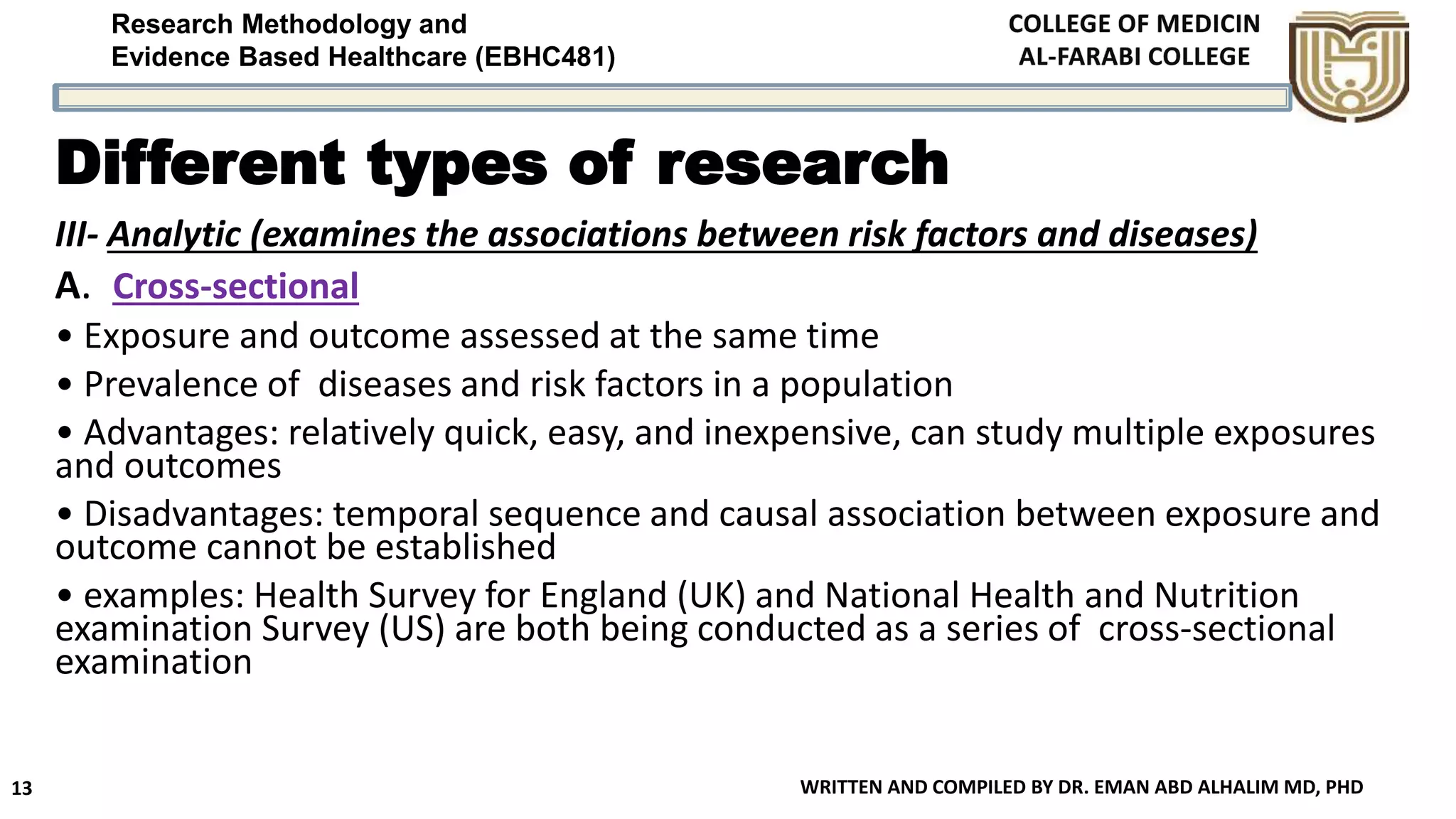 Different Types of health research | PPTX