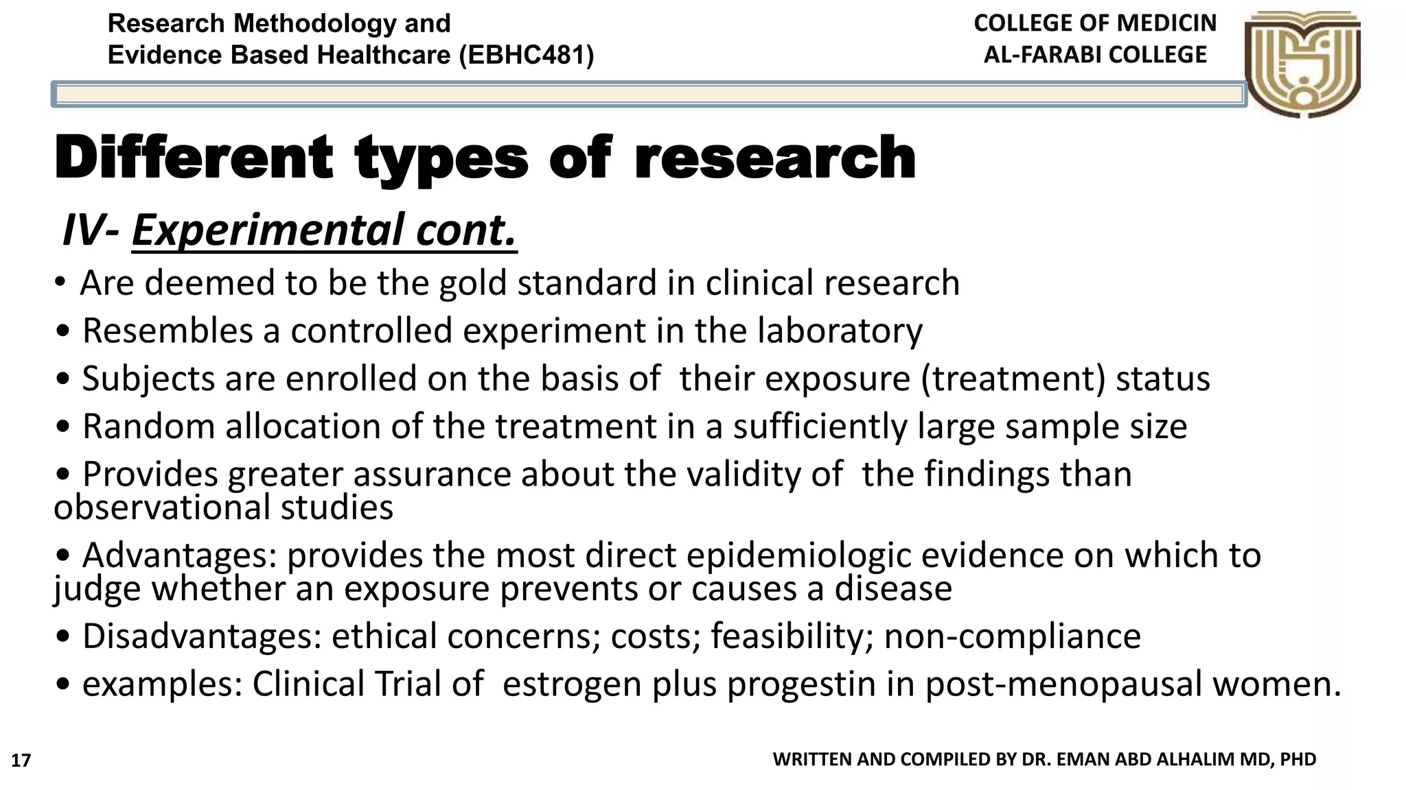 Different Types of health research | PPTX