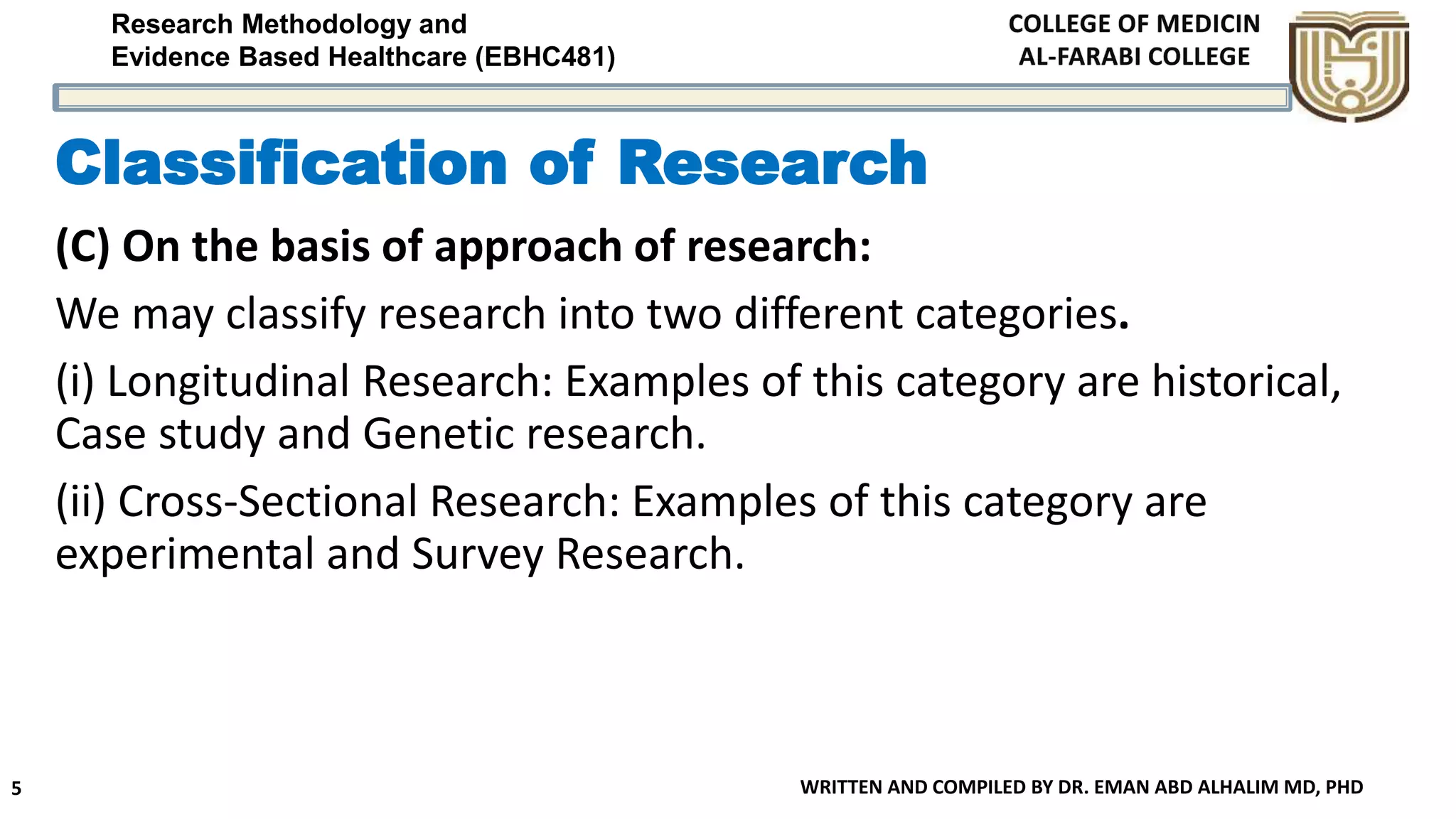 Different Types of health research | PPTX