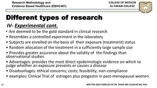 Different Types of health research | PPTX