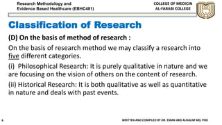 Different Types of health research | PPTX