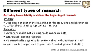 Different Types of health research | PPTX