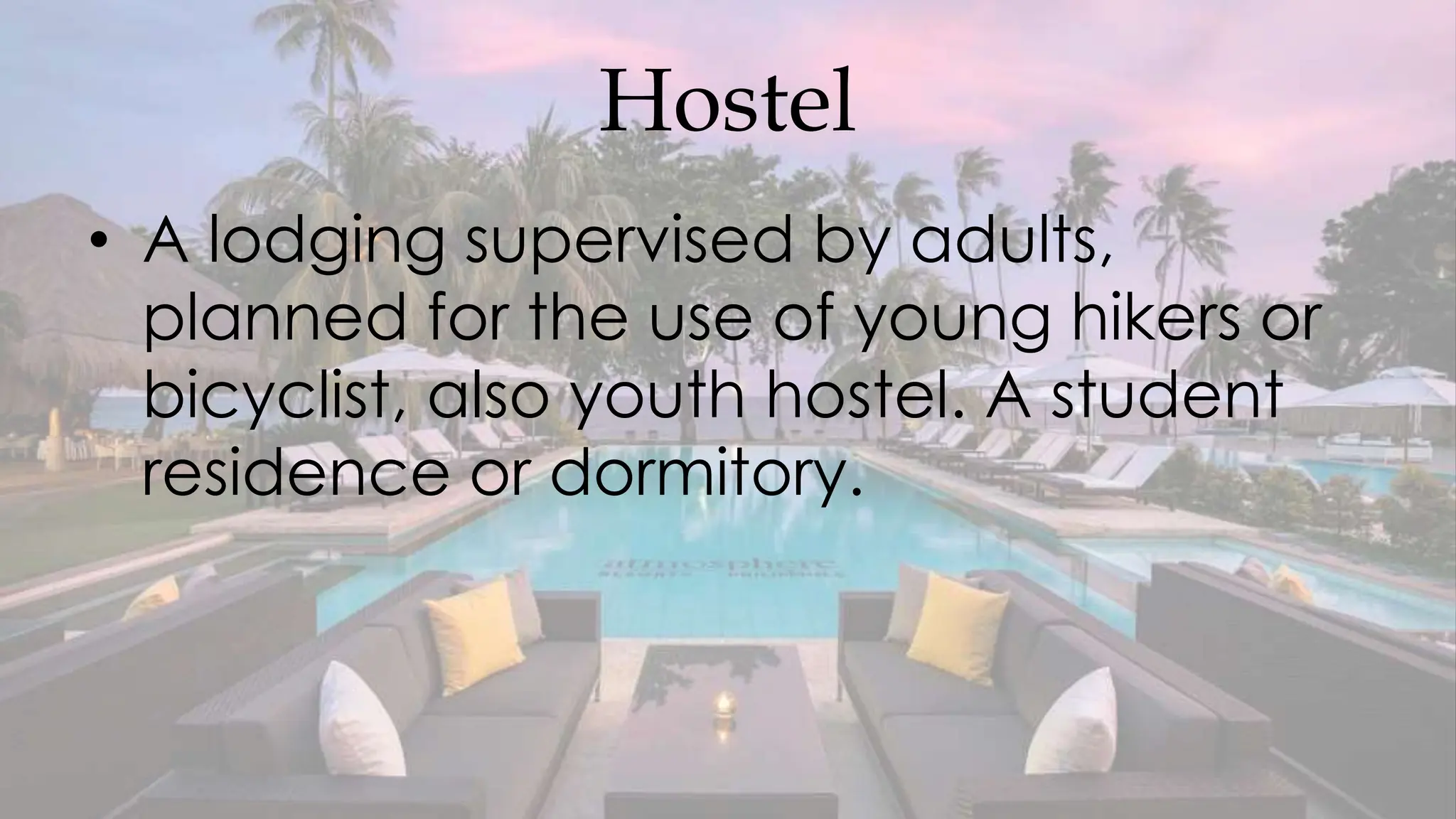 Types of Lodging Accommodations - Tourism & Hospitality Industry | PDF