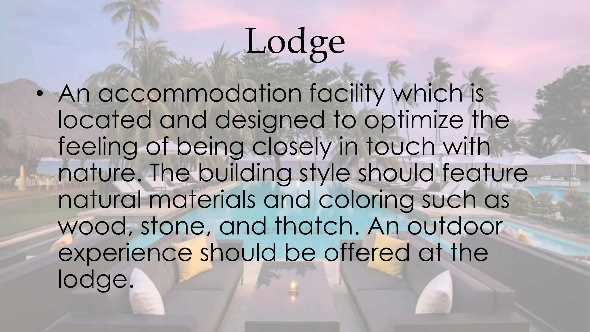Types of Lodging Accommodations - Tourism & Hospitality Industry | PDF