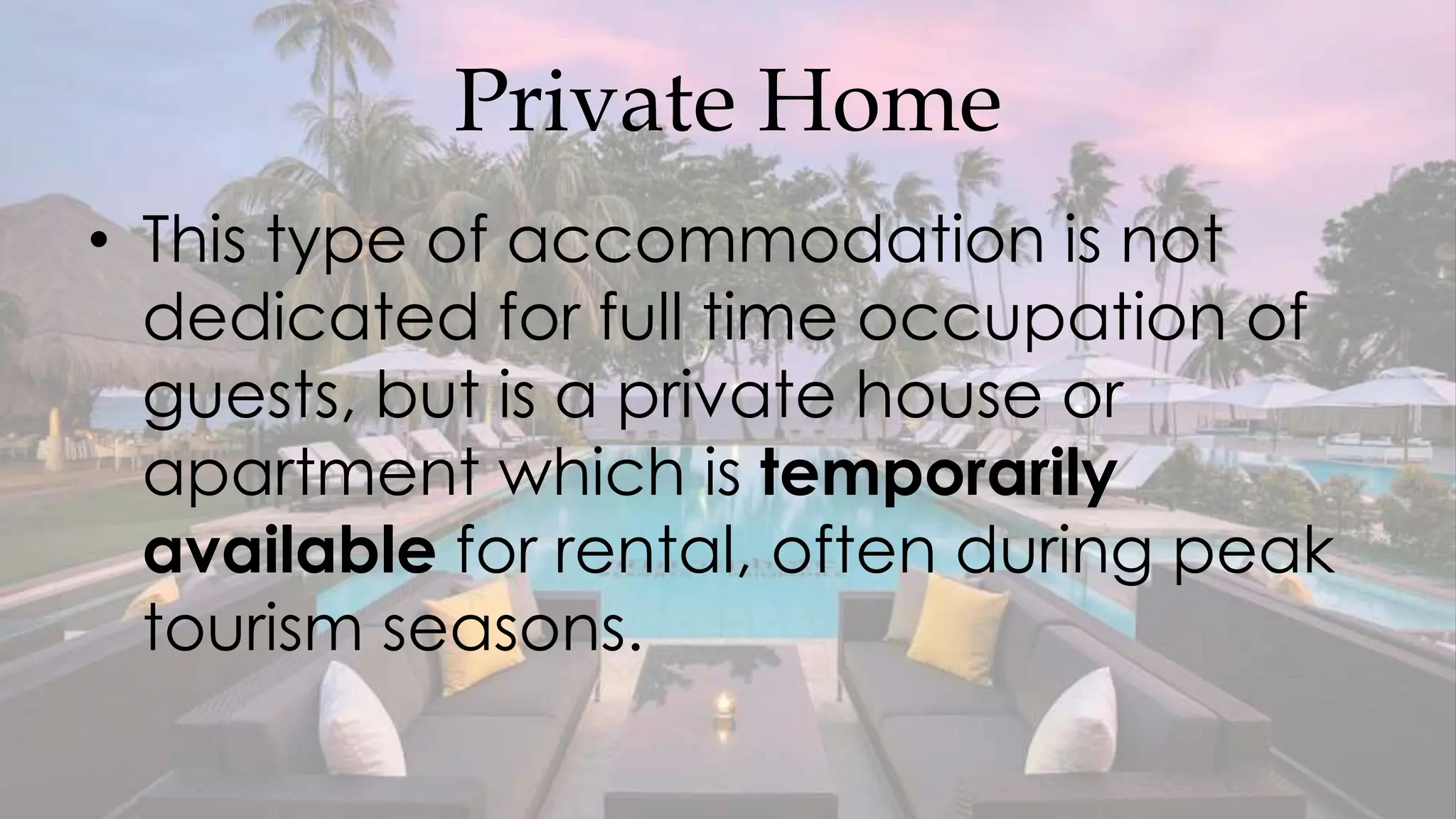 Types of Lodging Accommodations - Tourism & Hospitality Industry | PDF