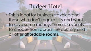 Types of Lodging Accommodations - Tourism & Hospitality Industry | PDF