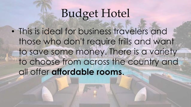 Types of Lodging Accommodations - Tourism & Hospitality Industry | PDF