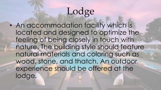 Types of Lodging Accommodations - Tourism & Hospitality Industry | PDF