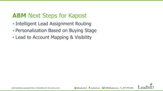 Leading by Example: Kapost Creates an ABM Center of Excellence | PPT