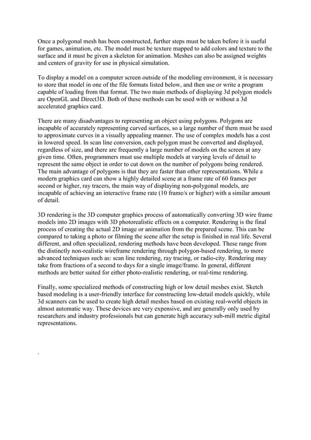 L3 u66 modelling 3 d the basics task 1 research | DOCX | 3-D Graphics | Computer Software and ...