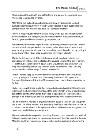 L3 Unit 67 3D Animation Evaluation | PDF