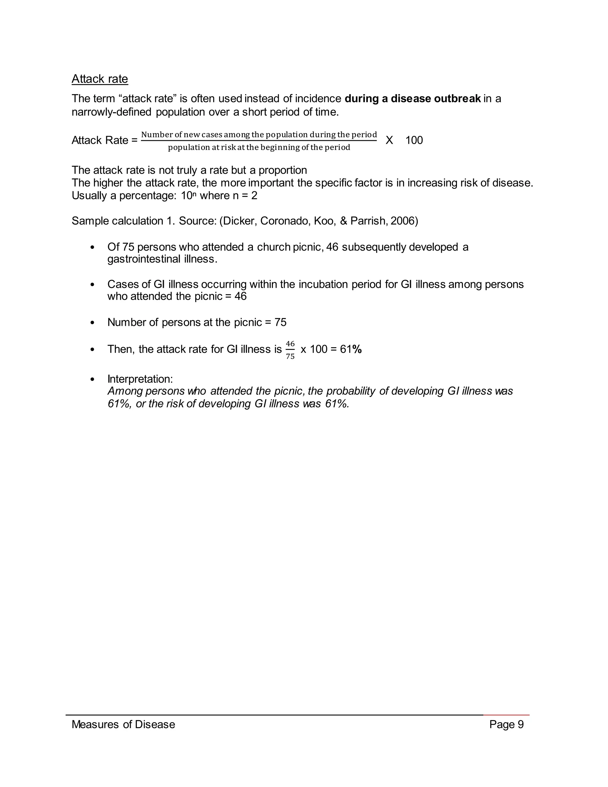 Quantifying Disease Occurrence | PDF