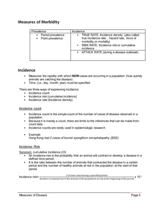 Quantifying Disease Occurrence | PDF