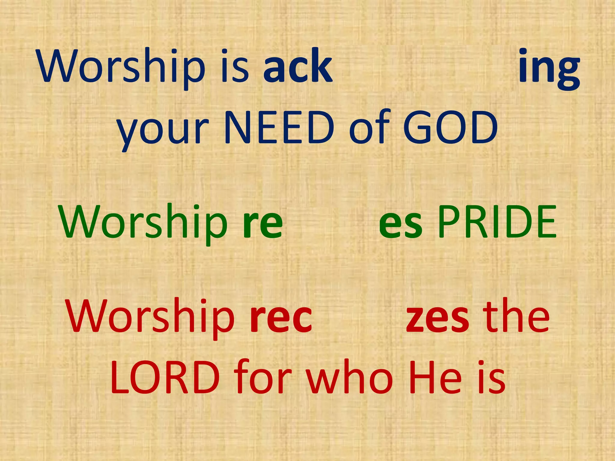 Worship Lesson 3 | PDF | Christianity | Religion & Spirituality