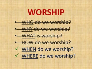 Worship Lesson 3 | PDF | Christianity | Religion & Spirituality