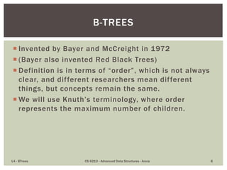 BTrees - Great alternative to Red Black, AVL and other BSTs | PPTX