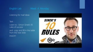 L4. english lab week 4 monday | PPTX