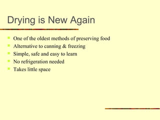 Drying of Fruits and Vegetables | PPT