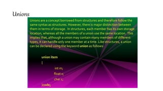 Structures - C Programming - Union - Basic Programming | PPT