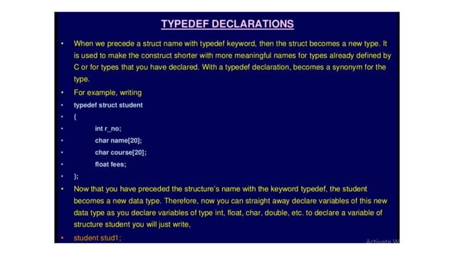 Structures - C Programming - Union - Basic Programming | PPT