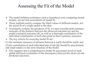 binary logistic assessment methods and strategies | PPT