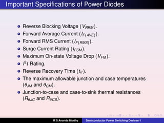Lecture-4 : Semiconductor Power Switching Devices-1 | PDF