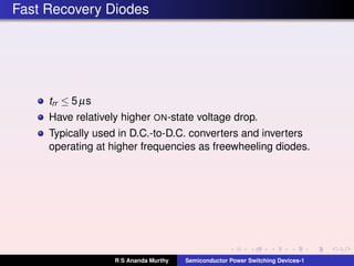 Lecture-4 : Semiconductor Power Switching Devices-1 | PDF
