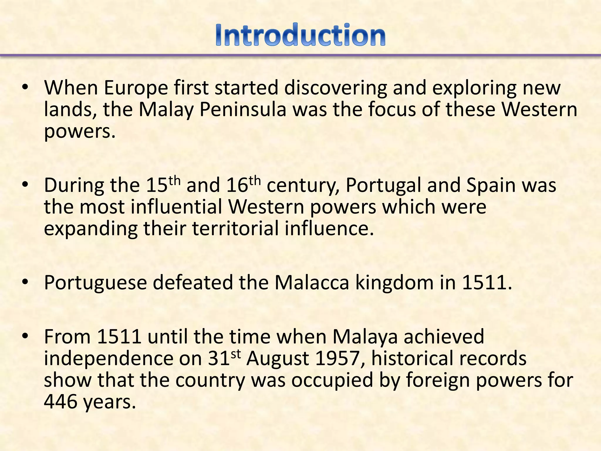 L4 history of malaysia | PPTX
