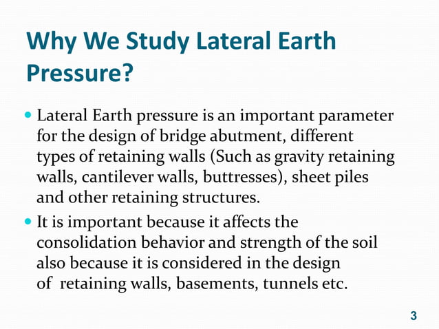 Lateral earth pressure of geotechnical engineering.pptx | Geology | Science