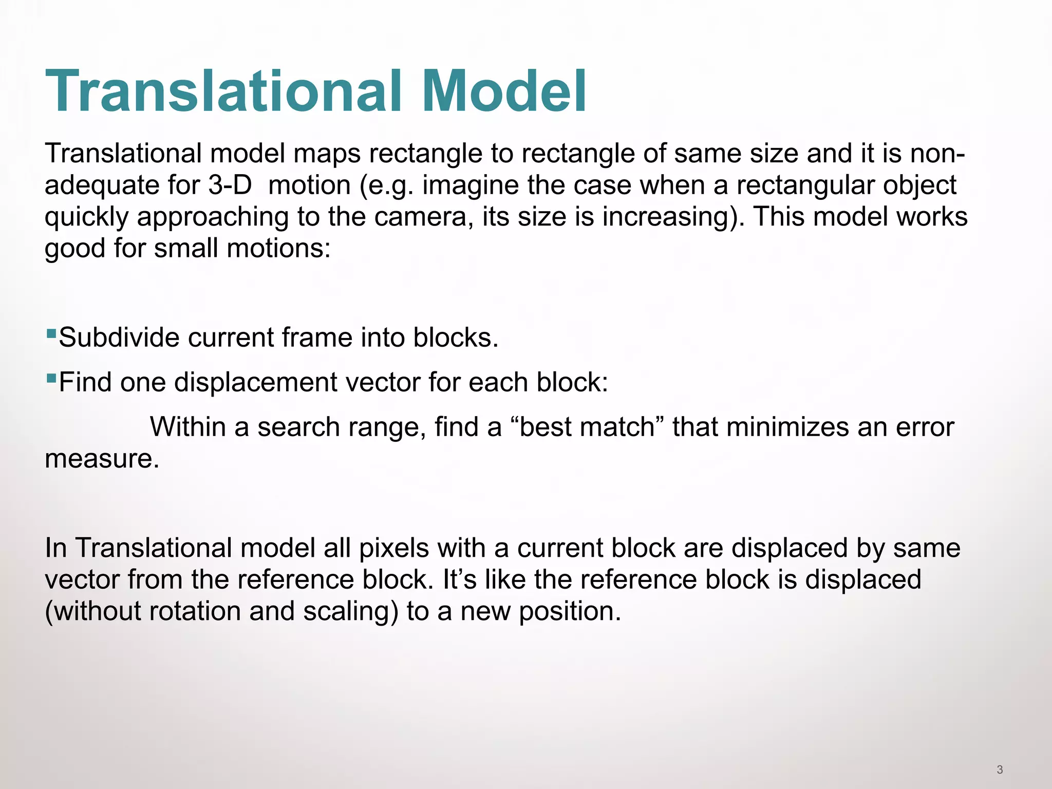 Motion estimation overview | PPT