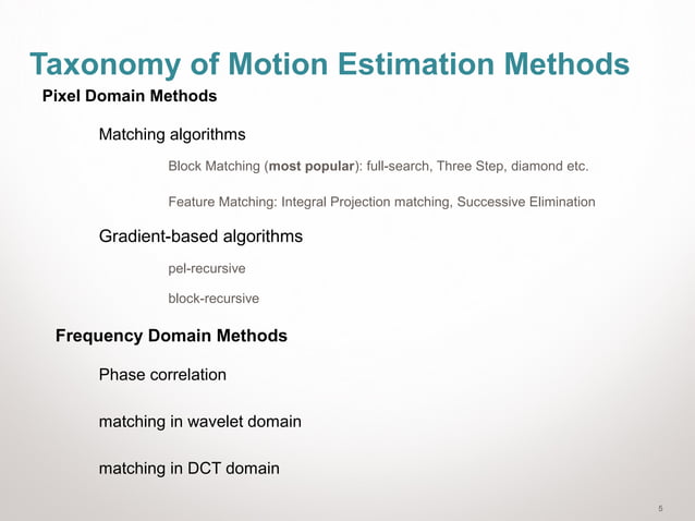 Motion estimation overview | PPT