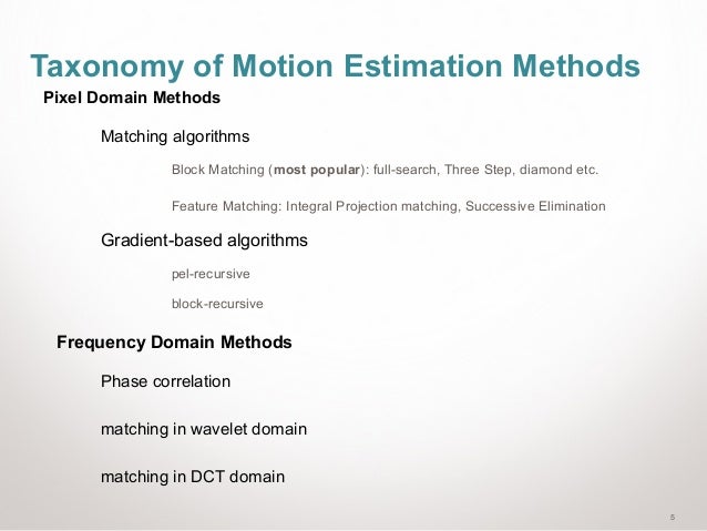 Motion Estimation Overview