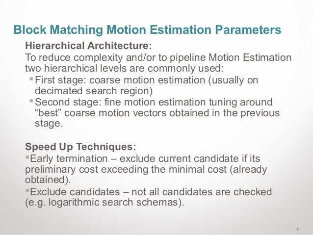 Motion Estimation Overview