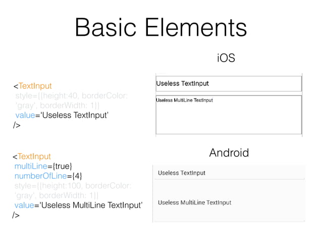 [React Native] Lecture 4: Basic Elements and UI Layout by using FlexBox | PPT