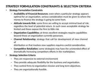 Strategic formulation Strategic formulation | PPTX
