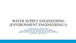 L4- Water Supply Scheme & Importance.pptx | Chemistry | Science