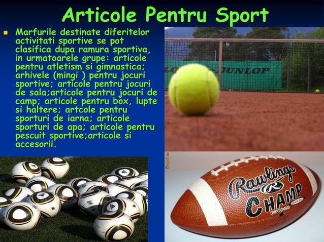 Marfuri pentru sport, voiaj si turism | PPT