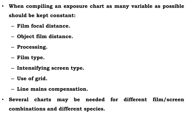 exposure charts | PPTX | Medical Tests | Medical Health