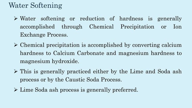 L 4A - Water Softening by Lime Soda Method.ppt | Chemistry | Science