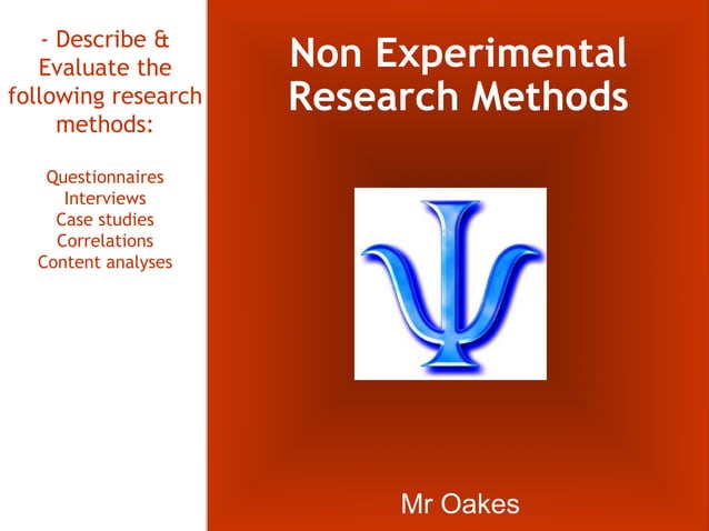 L4 and 5 non experimental methods | PPT