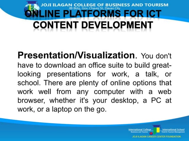 Online Platforms for ICT Content Development v2.pptx | Web Development ...
